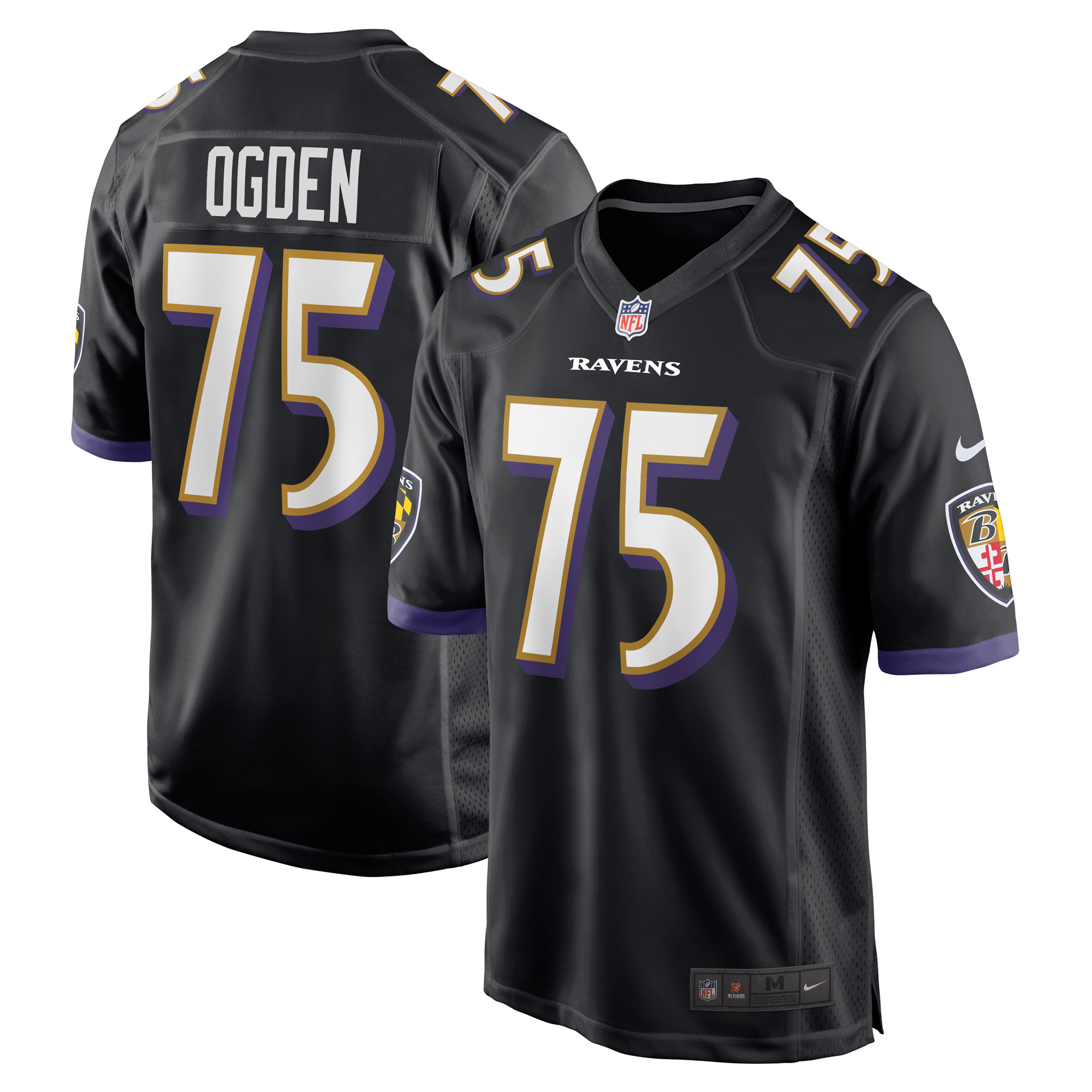 Men’s Nike Jonathan Ogden Black Baltimore Ravens Retired Player Jersey