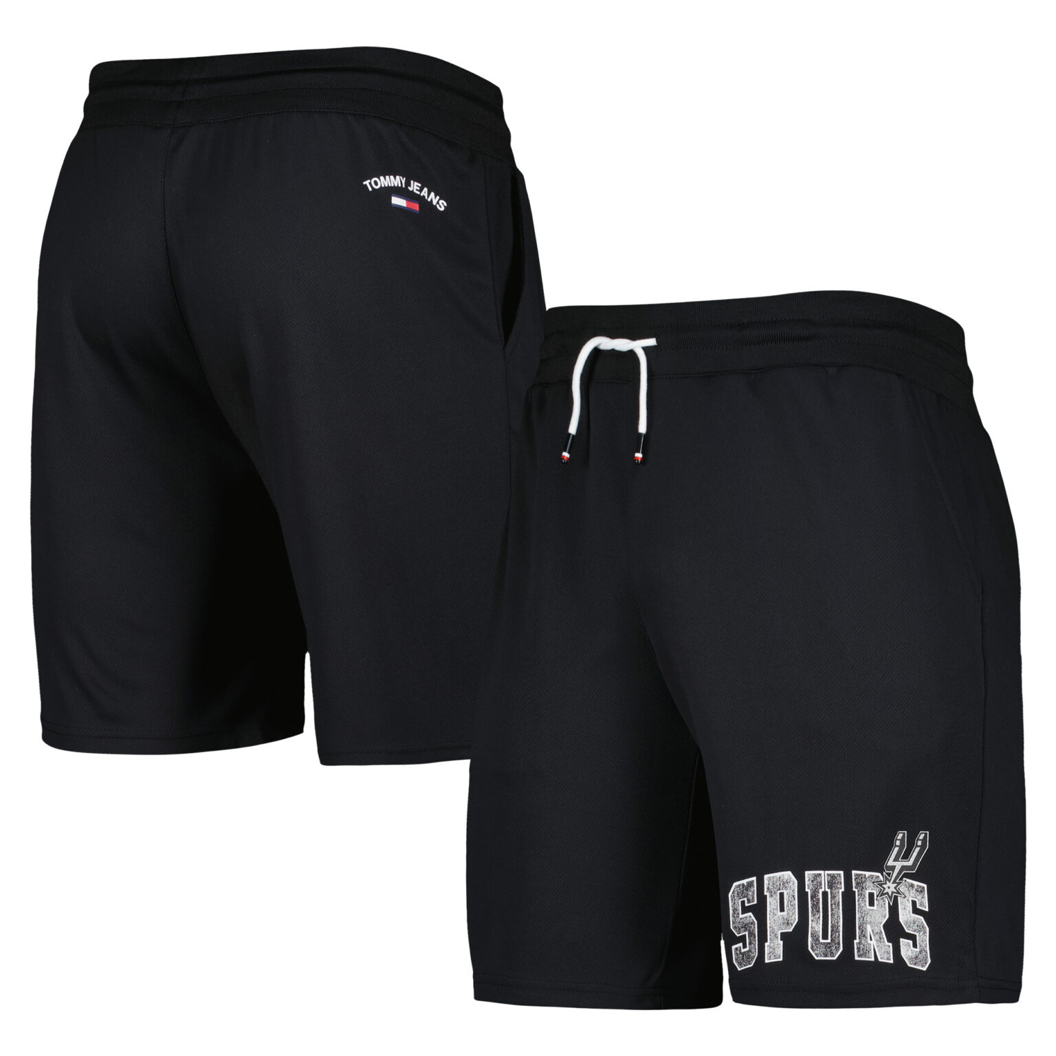 Men’s Tommy Jeans Black San Antonio Spurs Mike Mesh Basketball Shorts