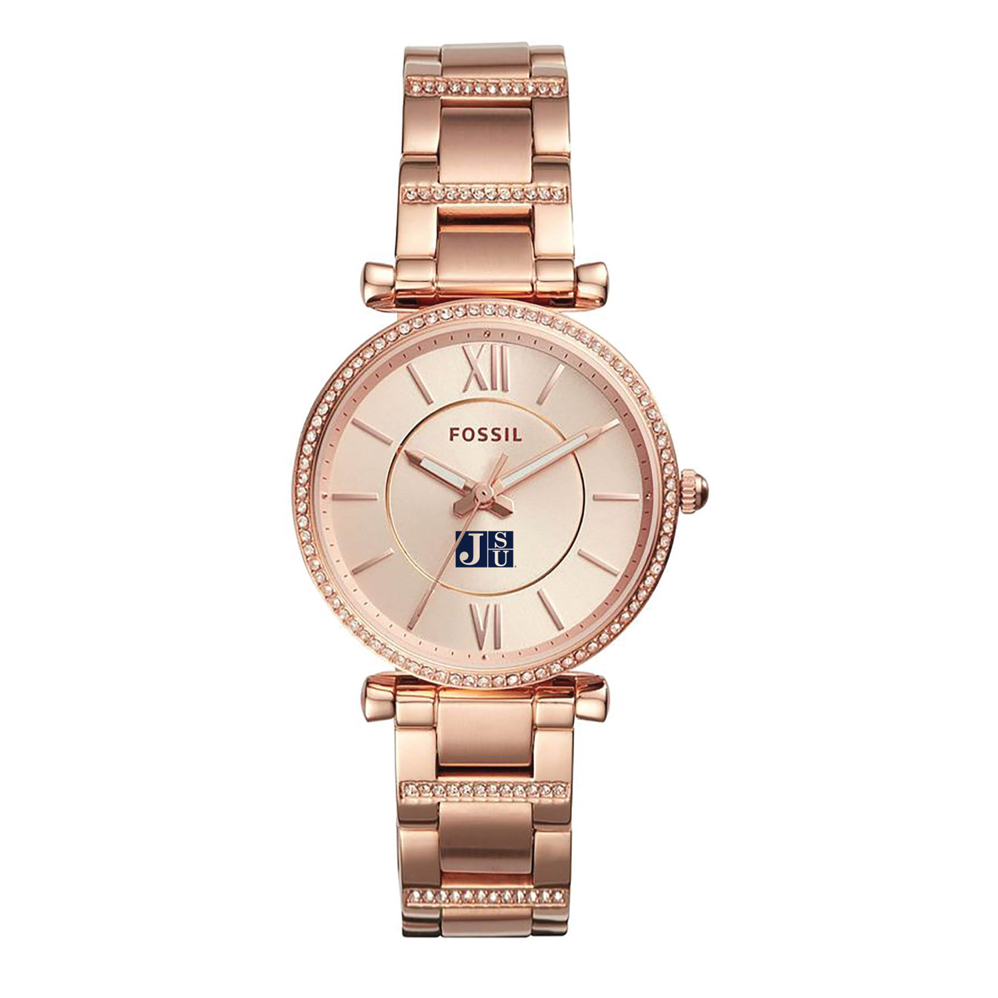 Women’s Fossil Rose Gold Jackson State Tigers Carlie Stainless Steel Watch